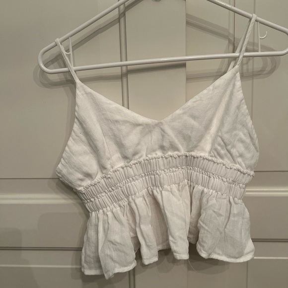 Tops | White Cropped Tank | Poshmark